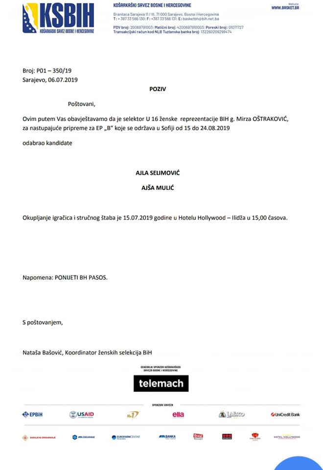 Okupljanje bh. kadetkinja na pripreme za Evropsko prvenstvo, među ...