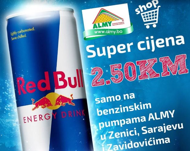 Super cijena energetskog pića Red Bull u marketima benzinskih pumpi ...