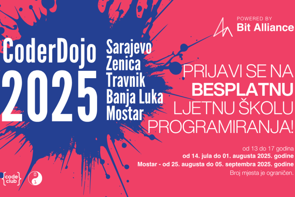 CoderDojo 2025 - Otvorene prijave za besplatnu ljetnu školu programiranja u pet gradova BiH ...