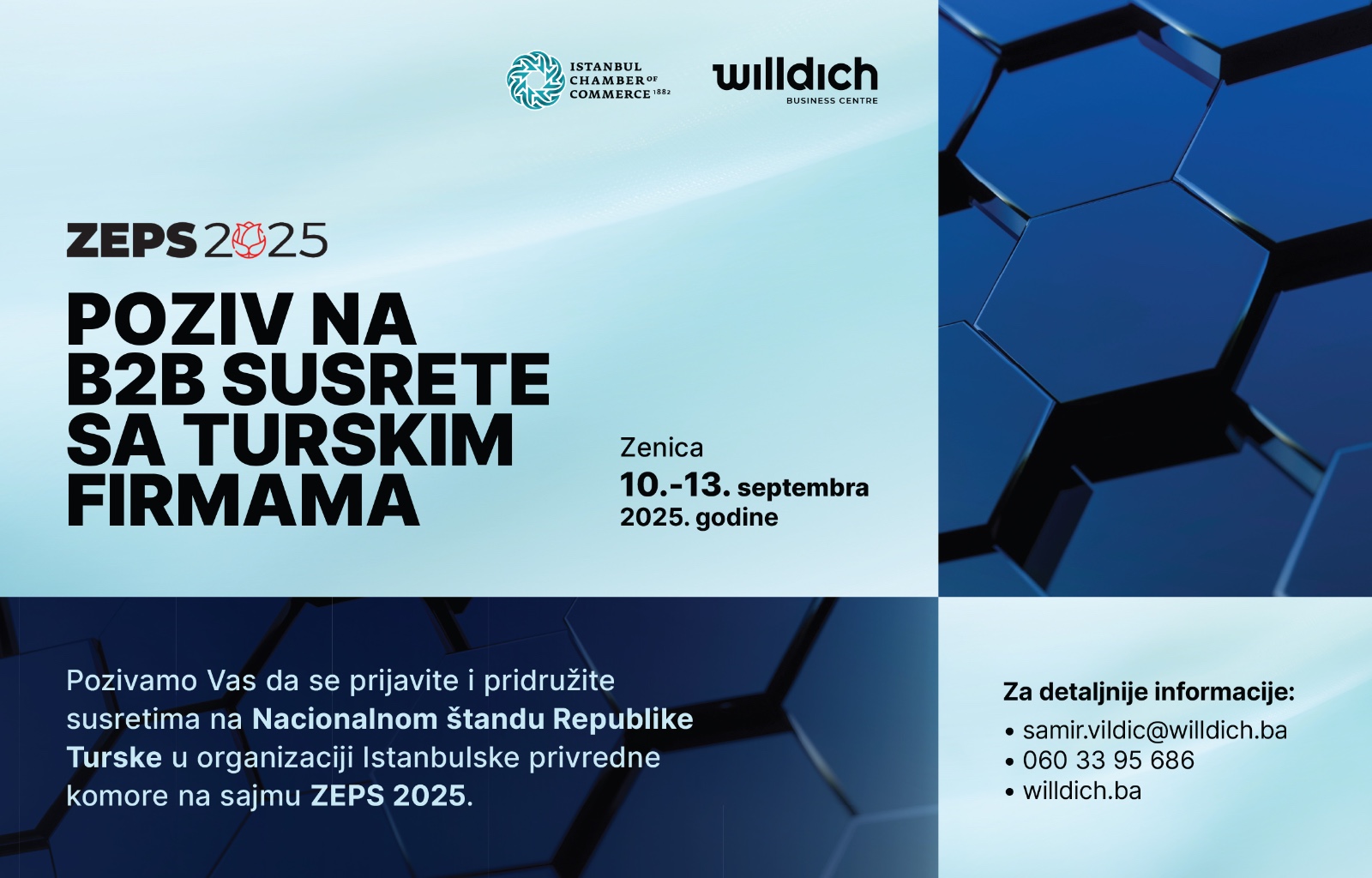 ZEPS 2025: Poziv na B2B susrete sa firmama iz Republike Turske - Zenicablog