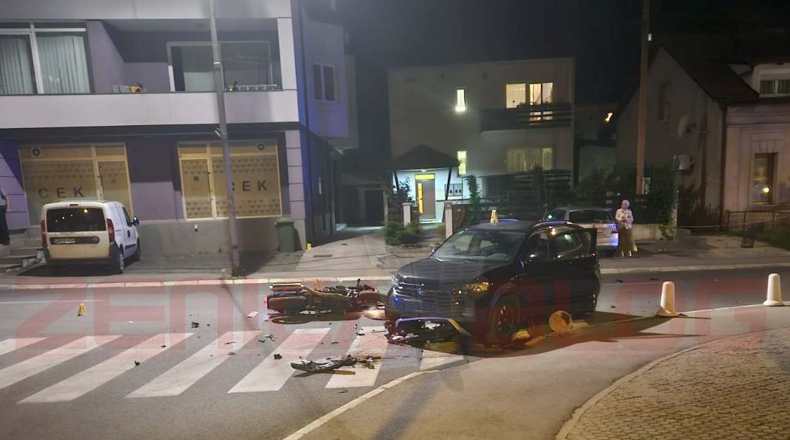 FOTO: Nesreća u Štrosmajerovoj – Motociklista zadobio teške povrede – Zenicablog