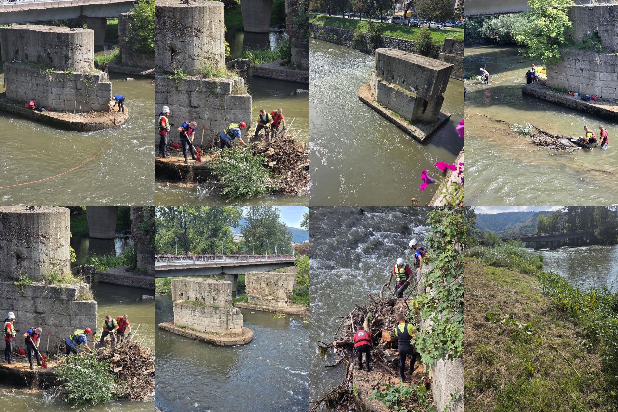 FOTO: Interventna spasilačka služba Zenica i volonteri u akciji čišćenja korita rijeke Bosne u ...